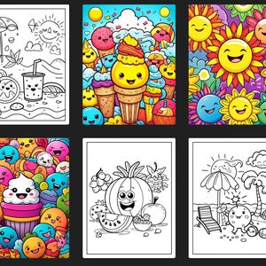 135 Cute Kawaii Summer Coloring Pages Printable Digital PDF for Kids ...