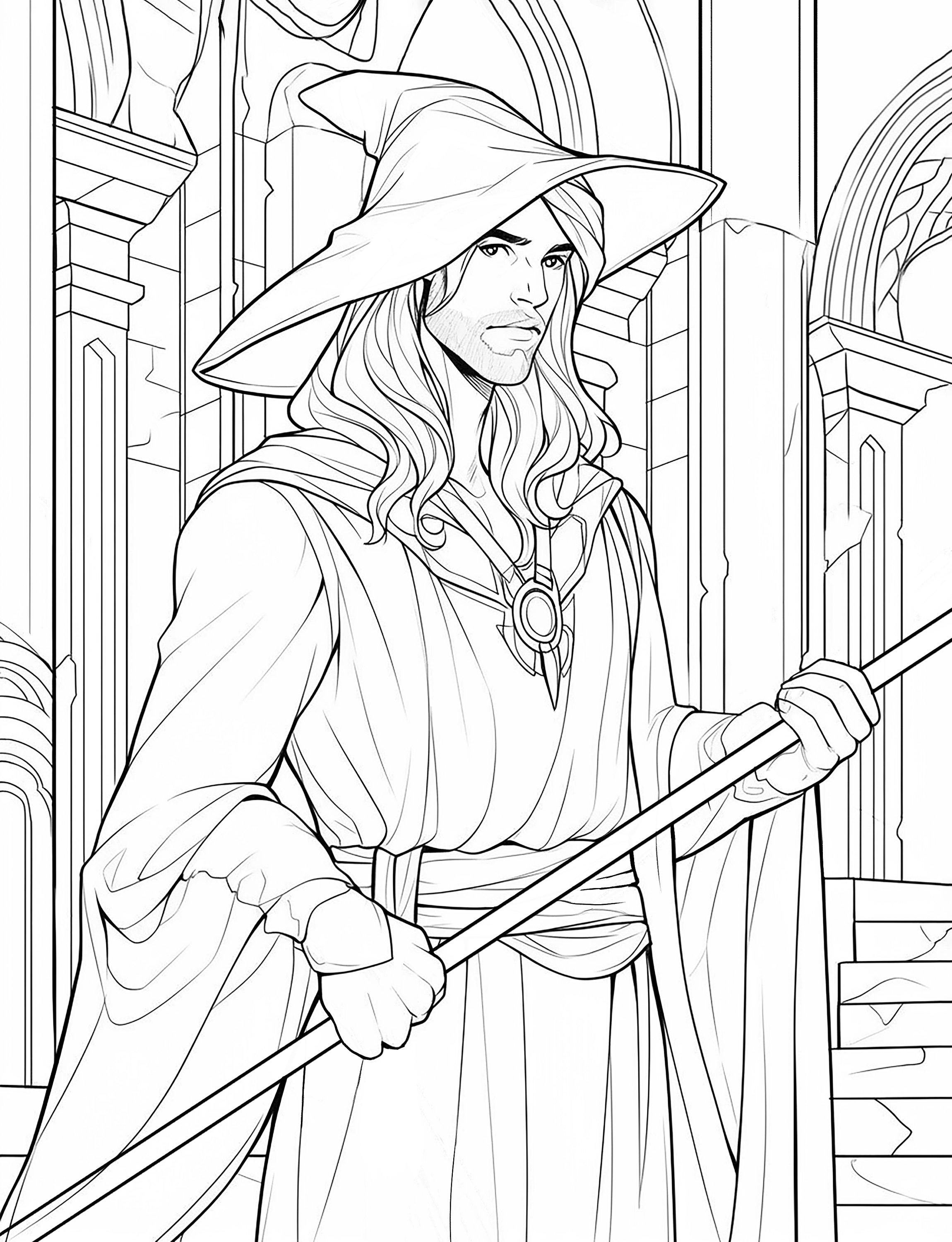 Best Seller 50 Wizards Coloring Pages for Kids and Adults Printable ...