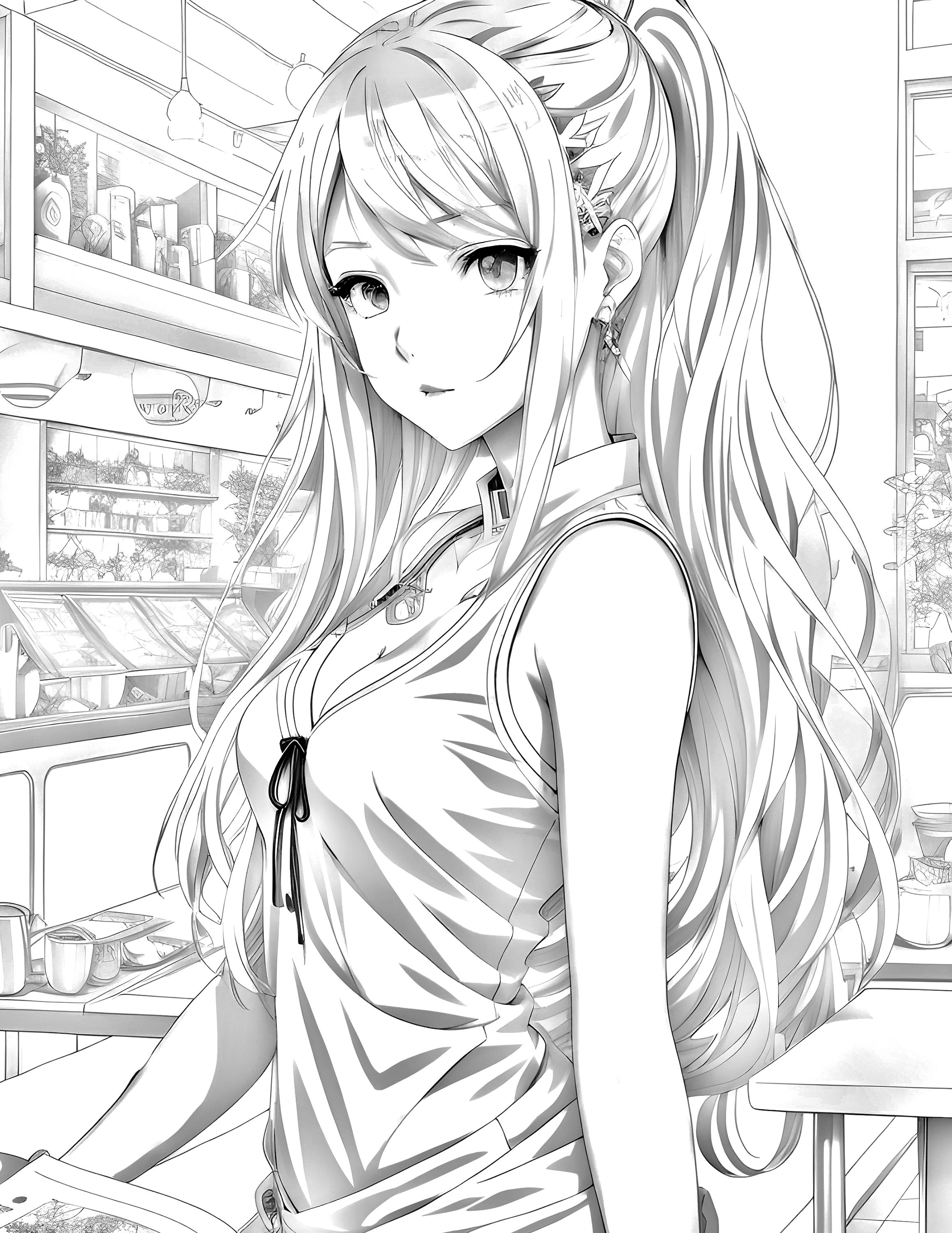 Best Seller Anime Girls Coloring Pages 20 Pages Printable Instant ...
