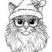 100 Funny Cat Christmas Coloring Pages Adults and Kids Coloring Pages ...