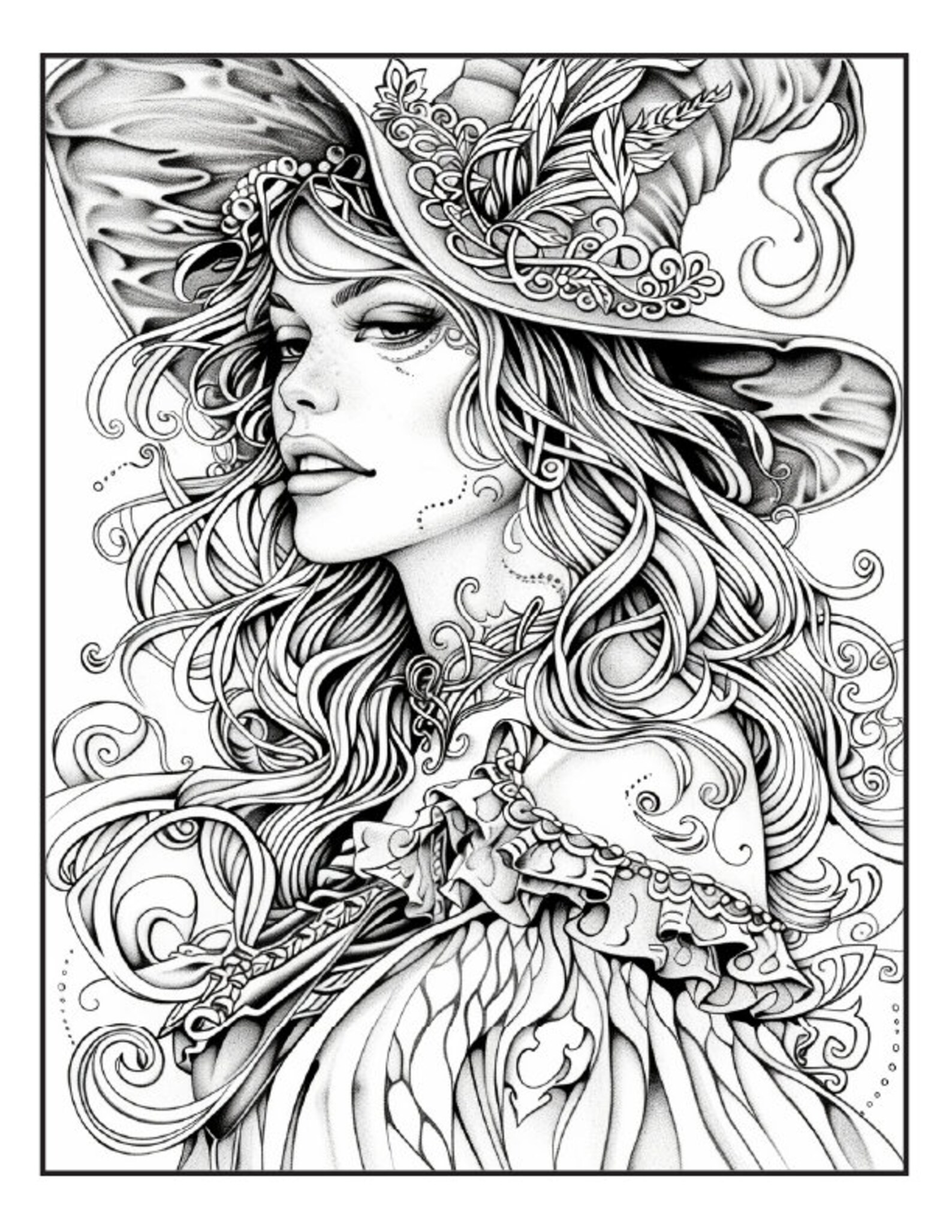 Best Seller 200 Moon Witch Coloring Pages Adults Coloring Pages ...