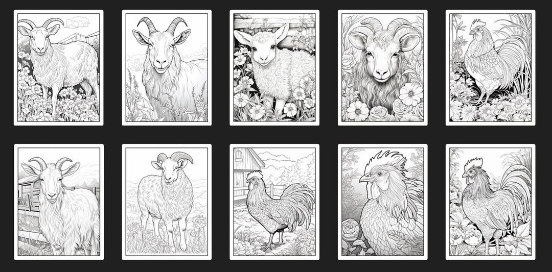100 Farm Animals Mandala Coloring Pages - Adult and Kid Coloring Pages ...