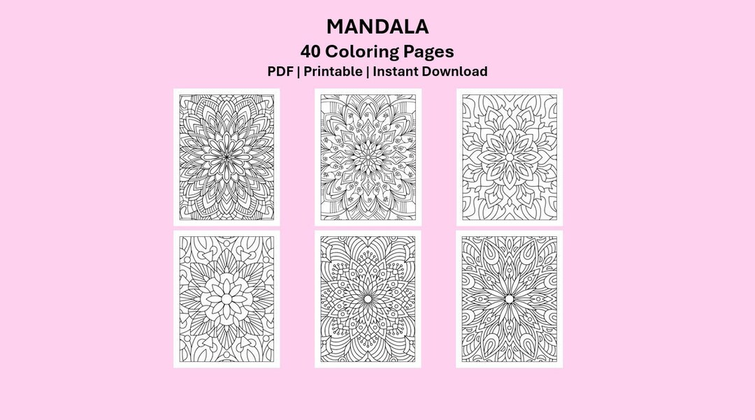 Best Seller 40 Mandala Mandalas Coloring Pages Adults and Kids Coloring ...