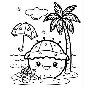 150 Cute Kawaii Summer Coloring Pages Printable Digital PDF for Kids ...