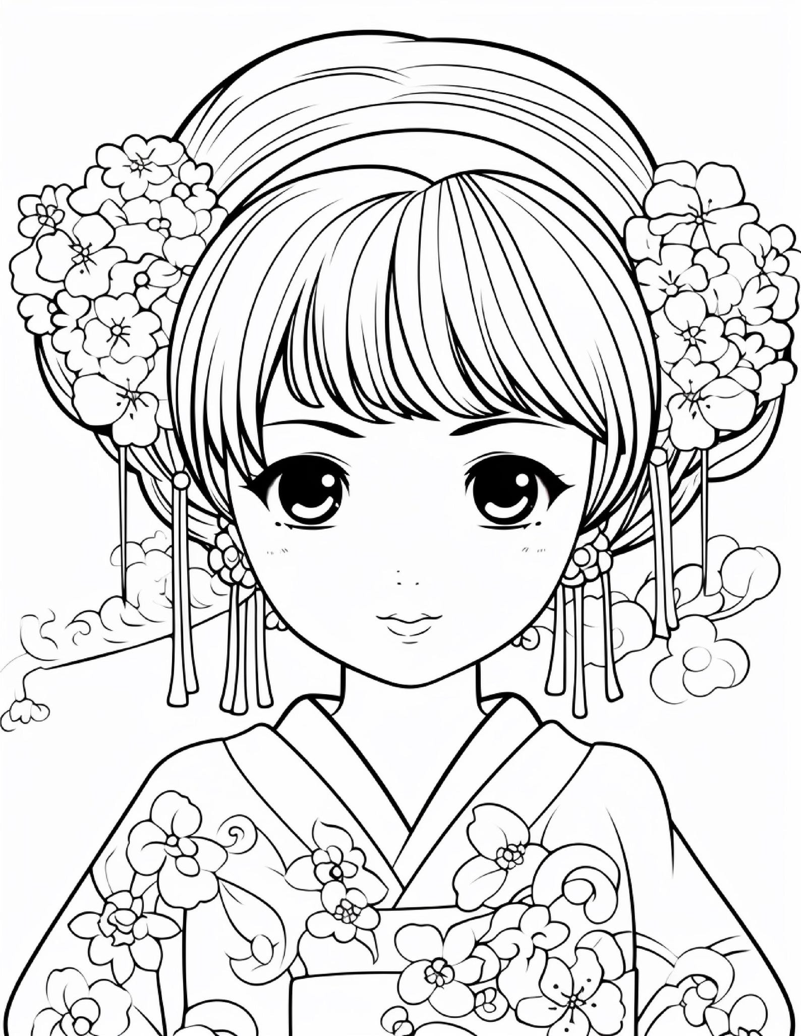 235 Cute Japanese Anime Coloring Pages for Kids Coloring Pages ...
