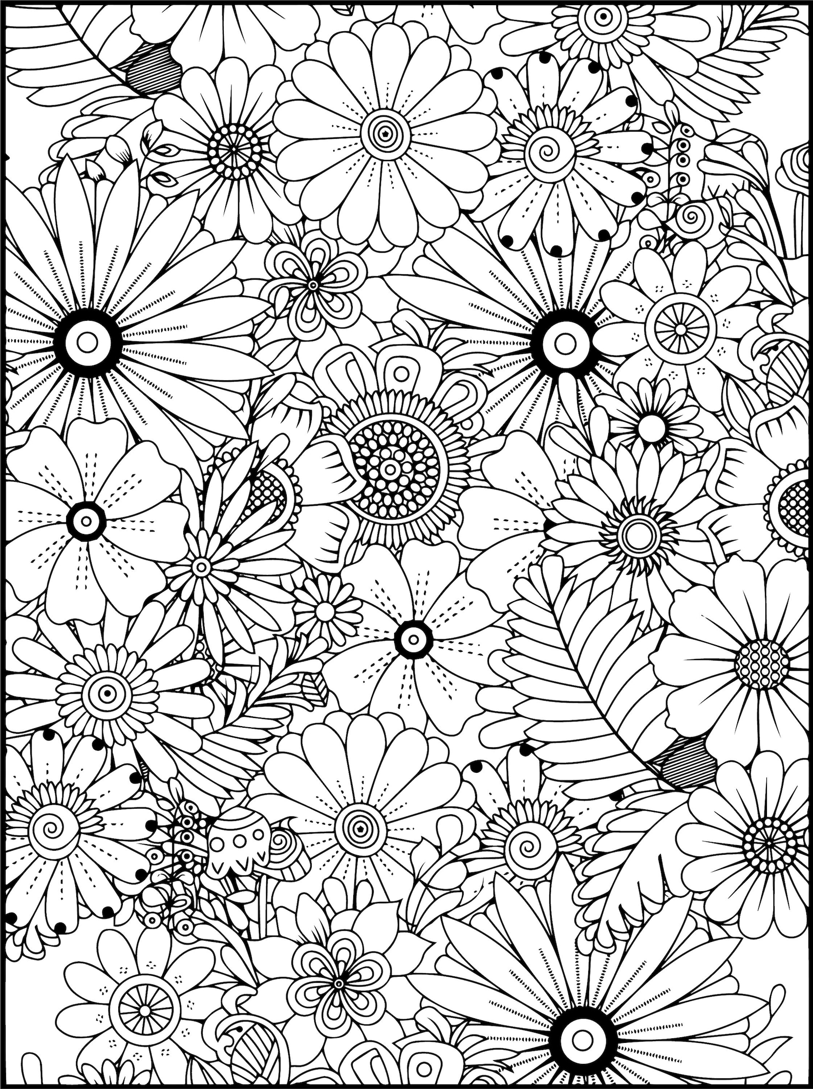 100 Flower Zentangle Coloring Pages Adult and Kid Coloring Pages ...