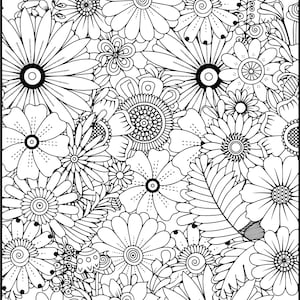100 Flower Zentangle Coloring Pages Adult and Kid Coloring Pages ...