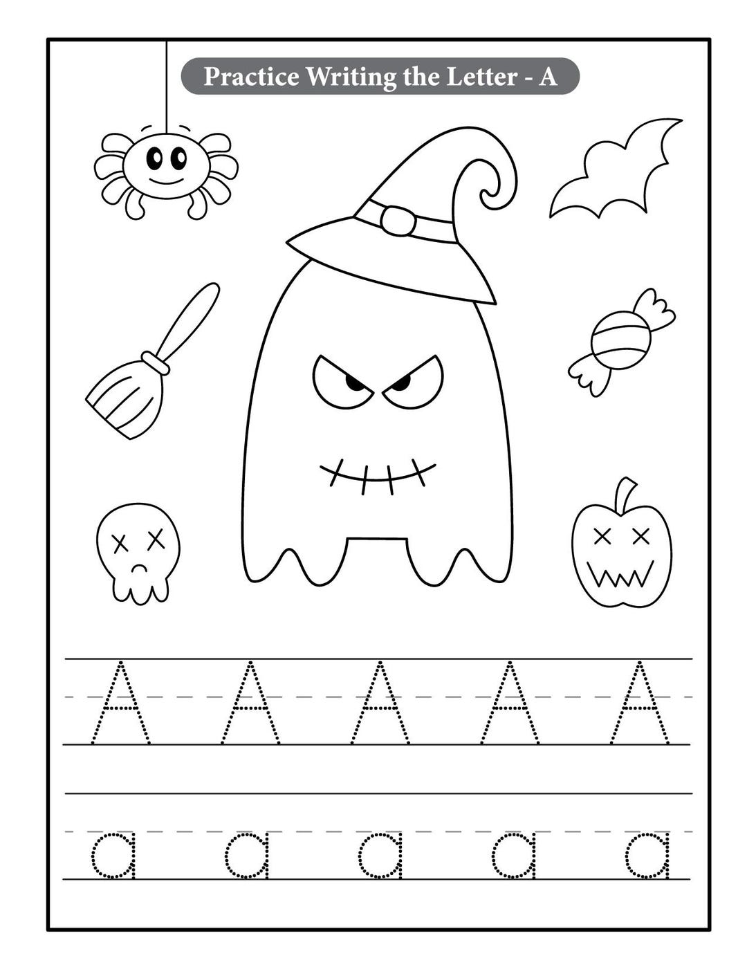 Halloween Alphabet Coloring Pages 26 Pages Adult Printable Instant ...