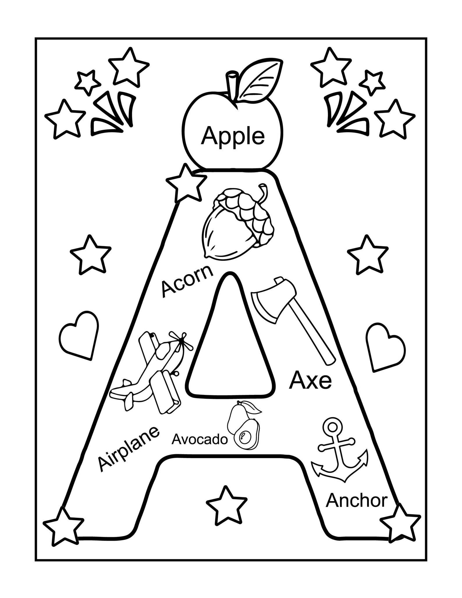Alphabet Coloring Pages 26 Pages Variety Adult Printable Instant ...