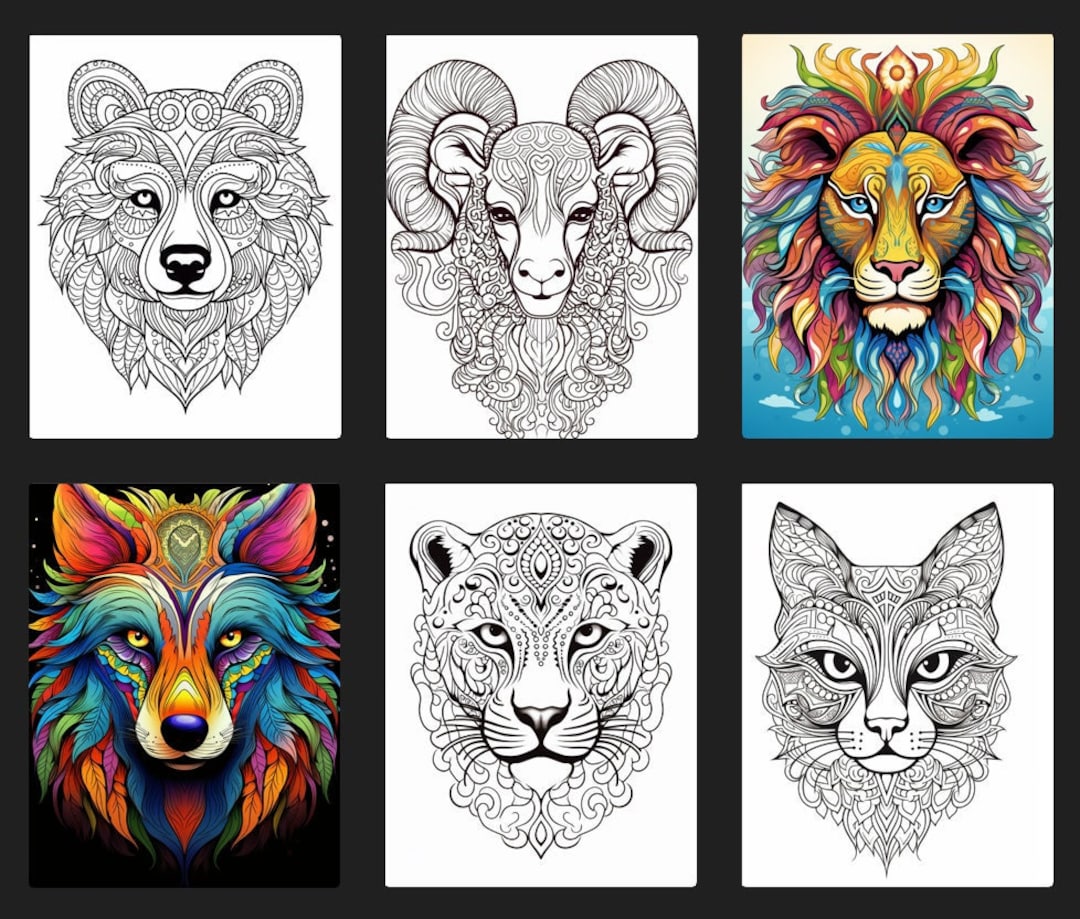 Best Seller 100 Animal Mandala Coloring Pages Adult and Kid Coloring ...
