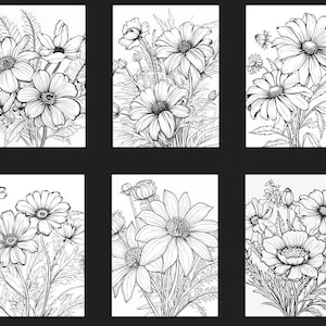 100 Flowers Coloring Pages - 100 Pages Adult and Kid Coloring Pages ...