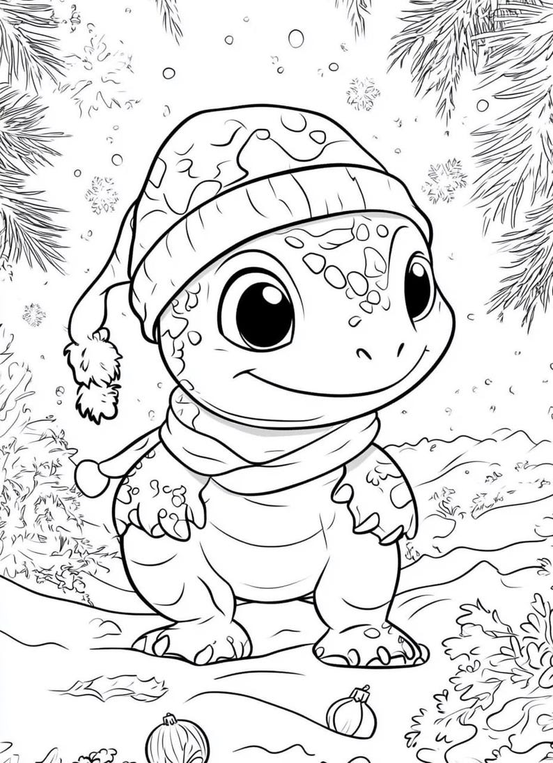 100 Dino Dinosaur Christmas Coloring Pages Adults and Kids Coloring ...
