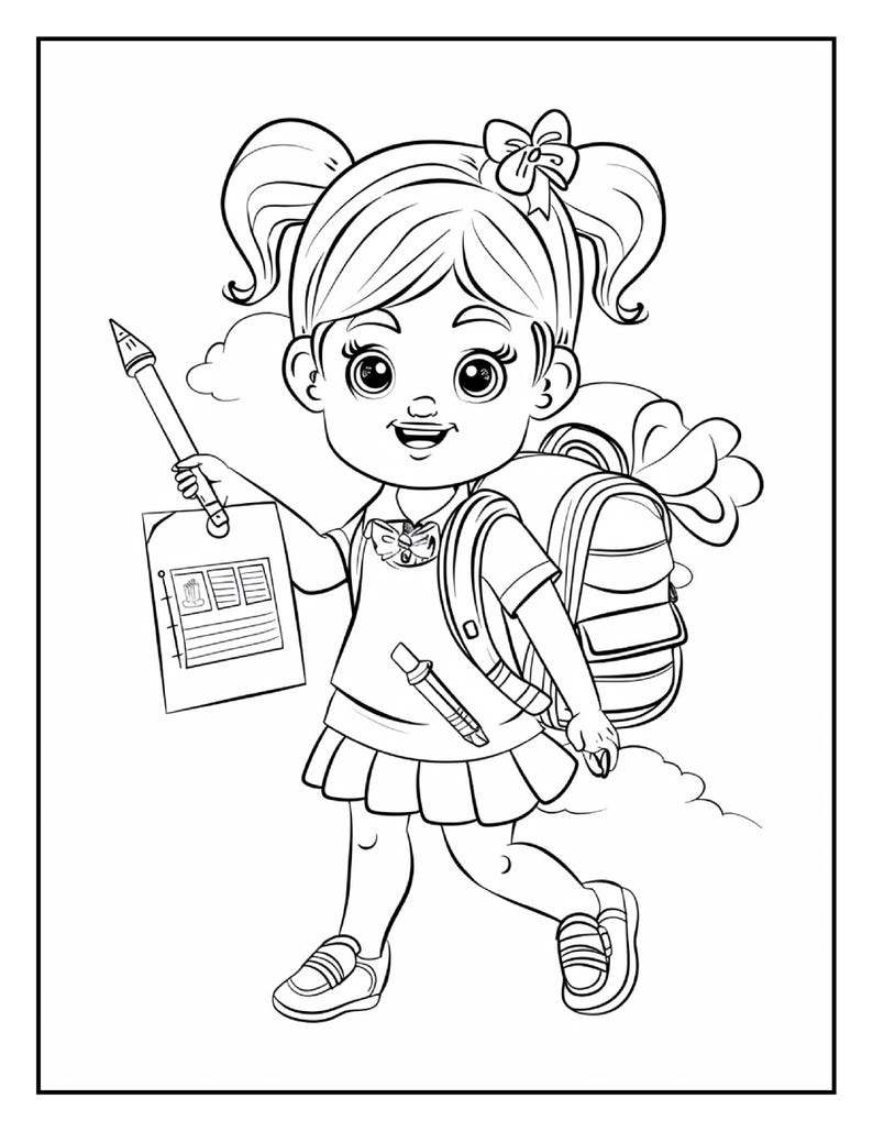 180 Back to School Coloring Pages for Kids - Printable Digital Instant ...