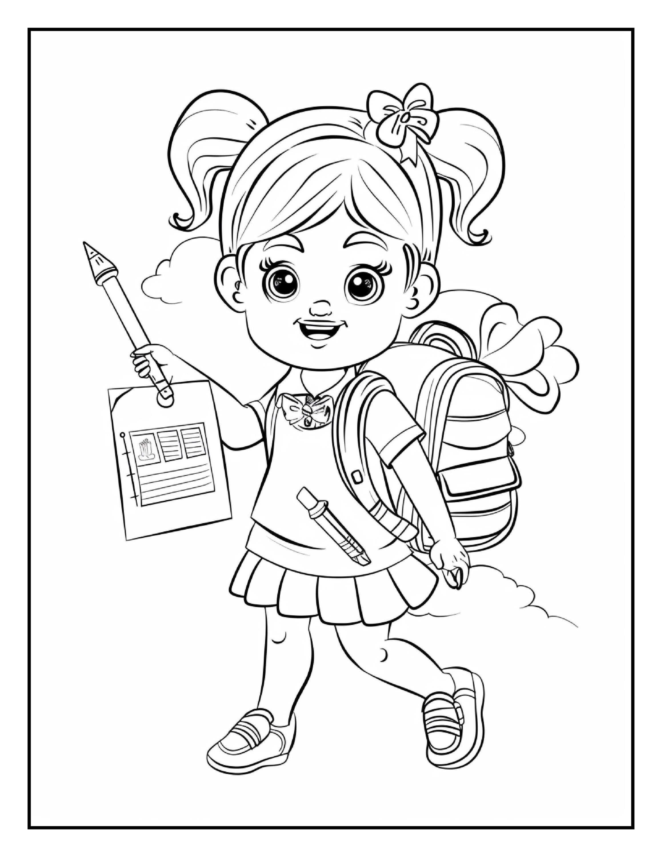 180 Back to School Coloring Pages for Kids - Printable Digital Instant ...