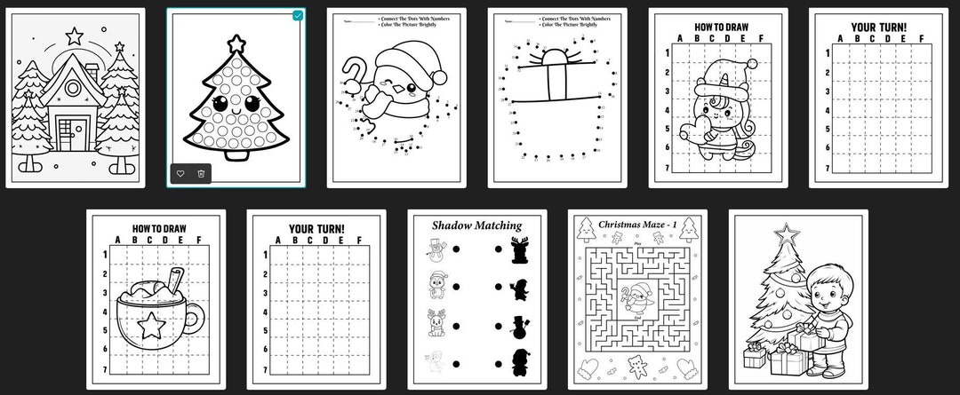 100 Christmas Activity and Coloring Pages Adults and Kids Coloring ...