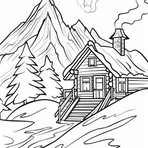 Best Seller 100 House on Mountain Coloring Pages Adult and Kid Coloring ...