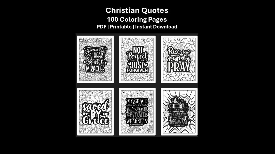 Christian Quotes Coloring Pages 100 for Adults and Kids Printable ...