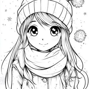 100 Cute Girl Christmas Coloring Pages Adults and Kids Coloring Pages ...