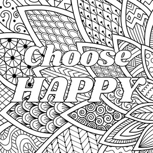 30 Positive Affirmations Zentangle Inspirational Coloring Pages Adult ...