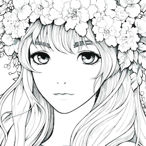 Anime Girls 100 Coloring Pages for Adults and Kids Coloring Pages ...