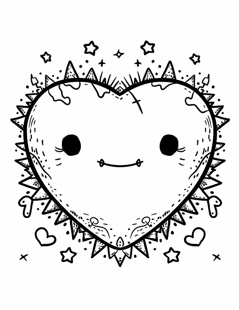 Creepy Scary Valentines Day Coloring Pages: 100 Designs (PDF Download ...