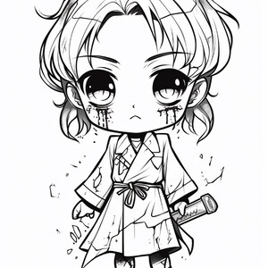 100 Cute Horror Chibi Coloring Pages Printable Digital PDF for Kids ...