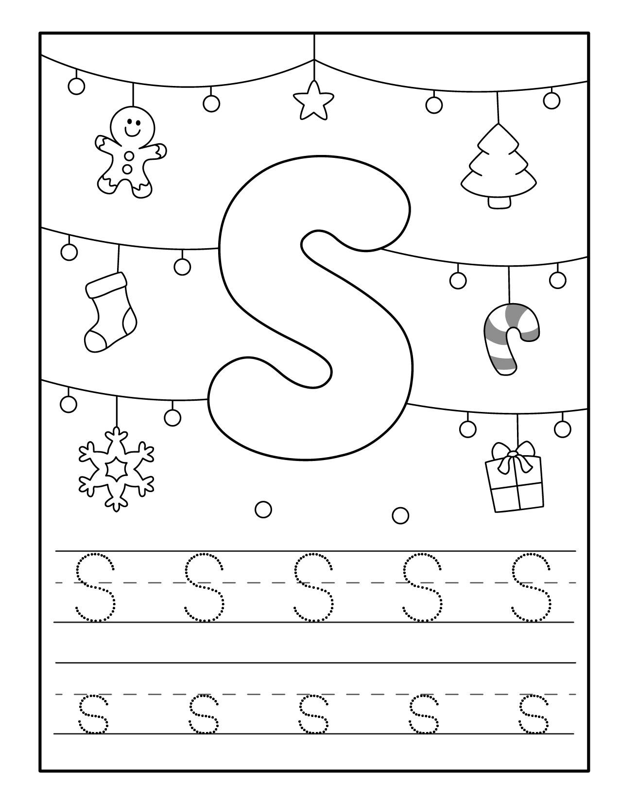 Christmas Alphabet Letter Coloring Pages 26 Pages for Kids Printable ...