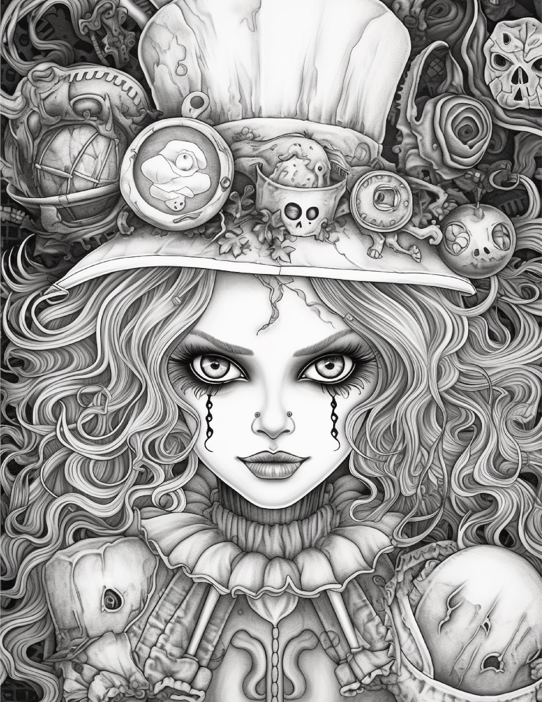 Best Seller 150 Horror Woman Coloring Pages- Adult Coloring Pages ...