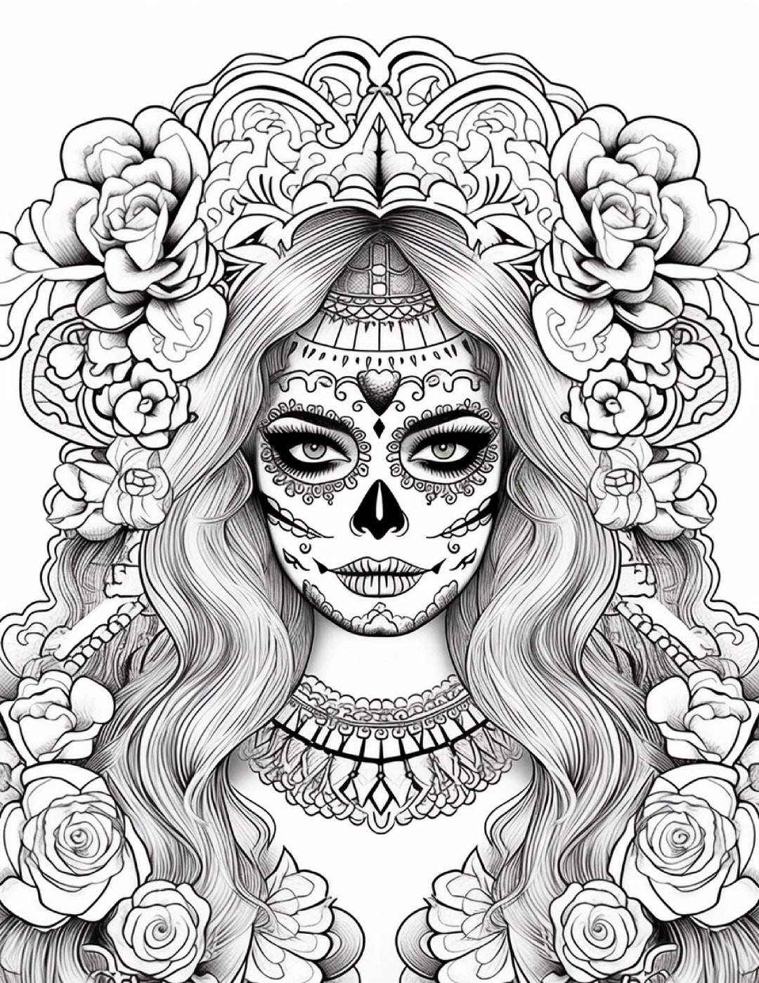 250 Adult Sugar Skull Girl Coloring Pages Adults & Kids Coloring Pages ...