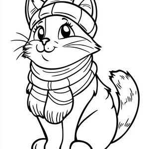 100 Funny Cat Christmas Coloring Pages Adults and Kids Coloring Pages ...