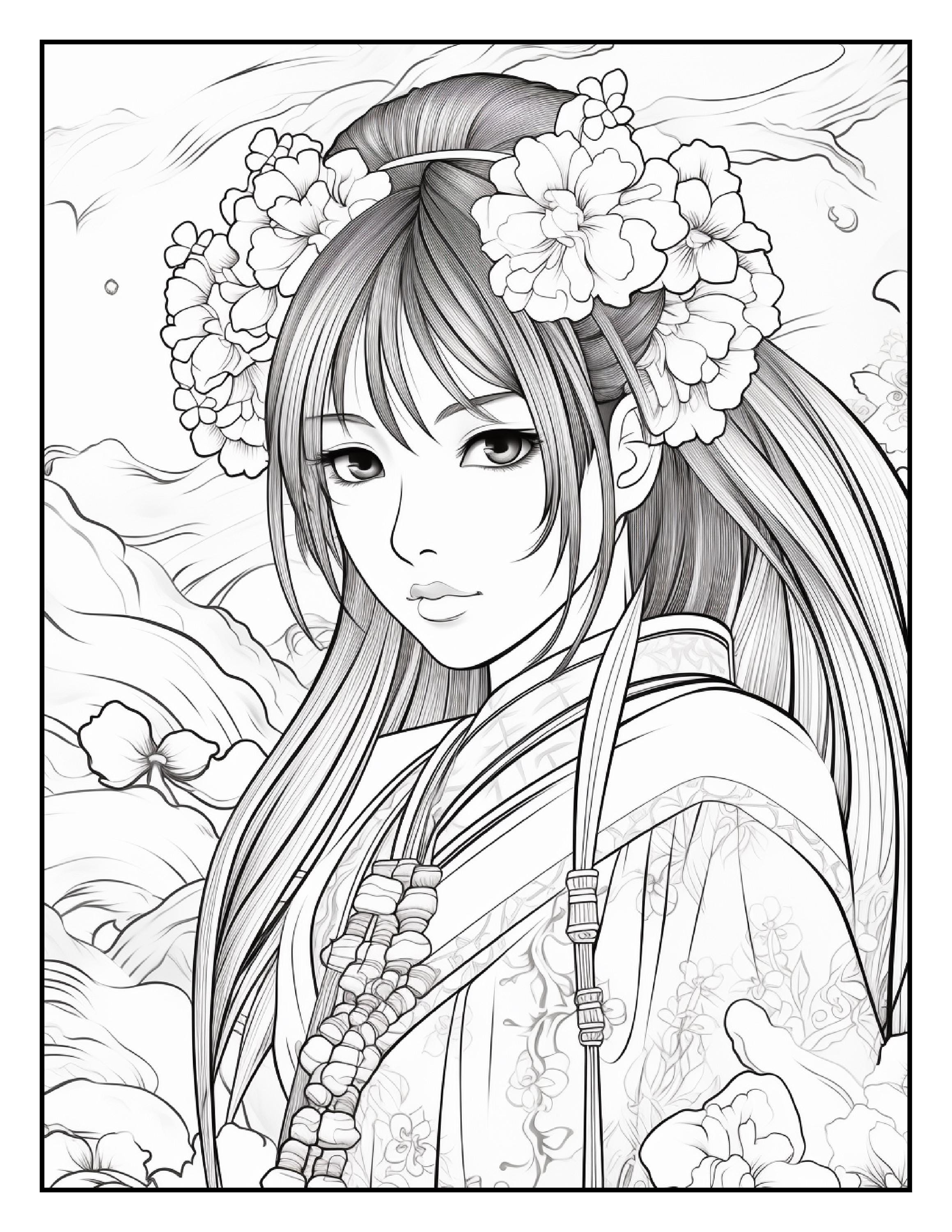 300 Japanese Anime Coloring Pages for Adults Coloring Pages Printable ...