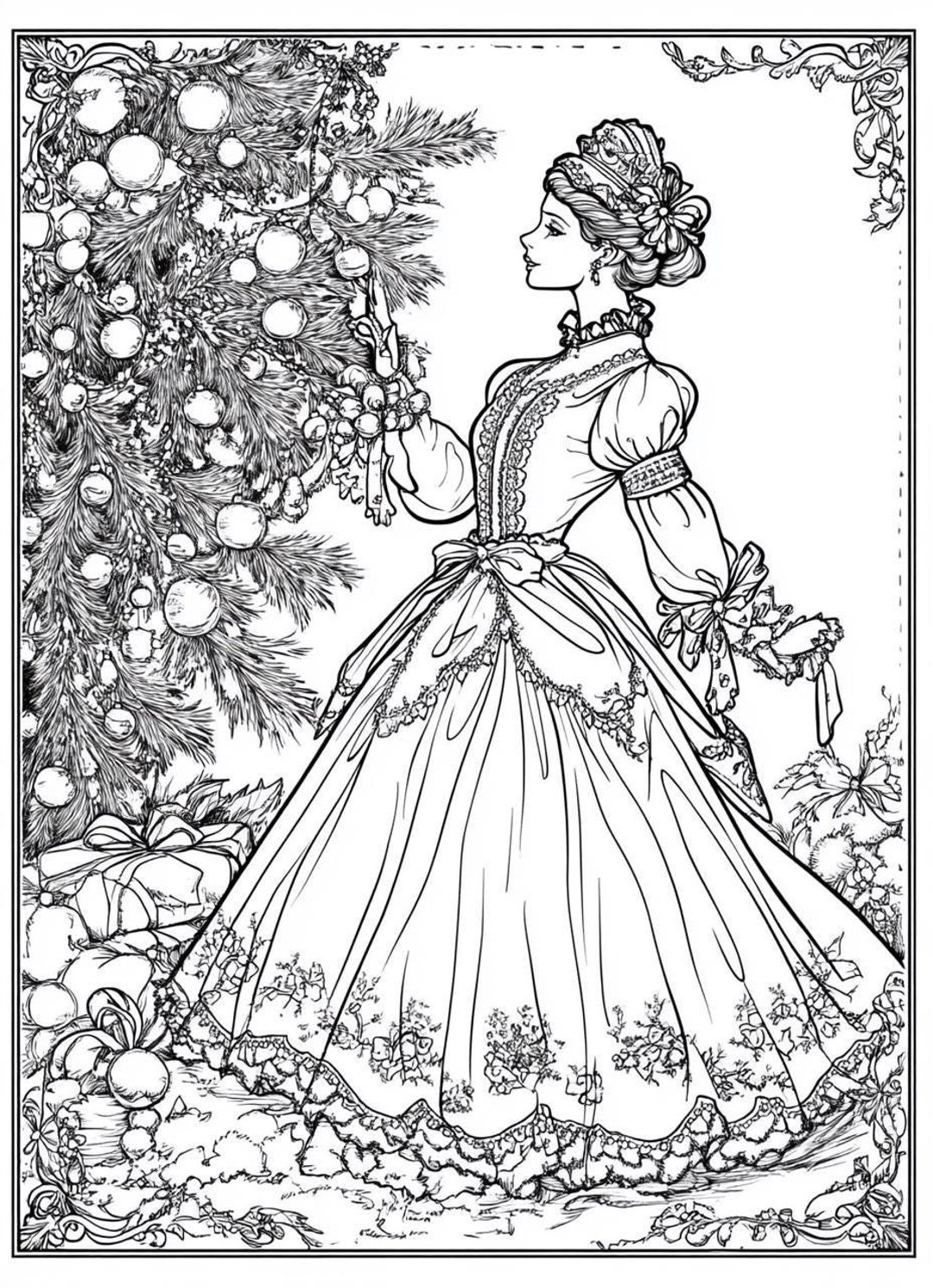 Best Seller 100 Vintage Victorian Christmas Coloring Pages Adult and ...