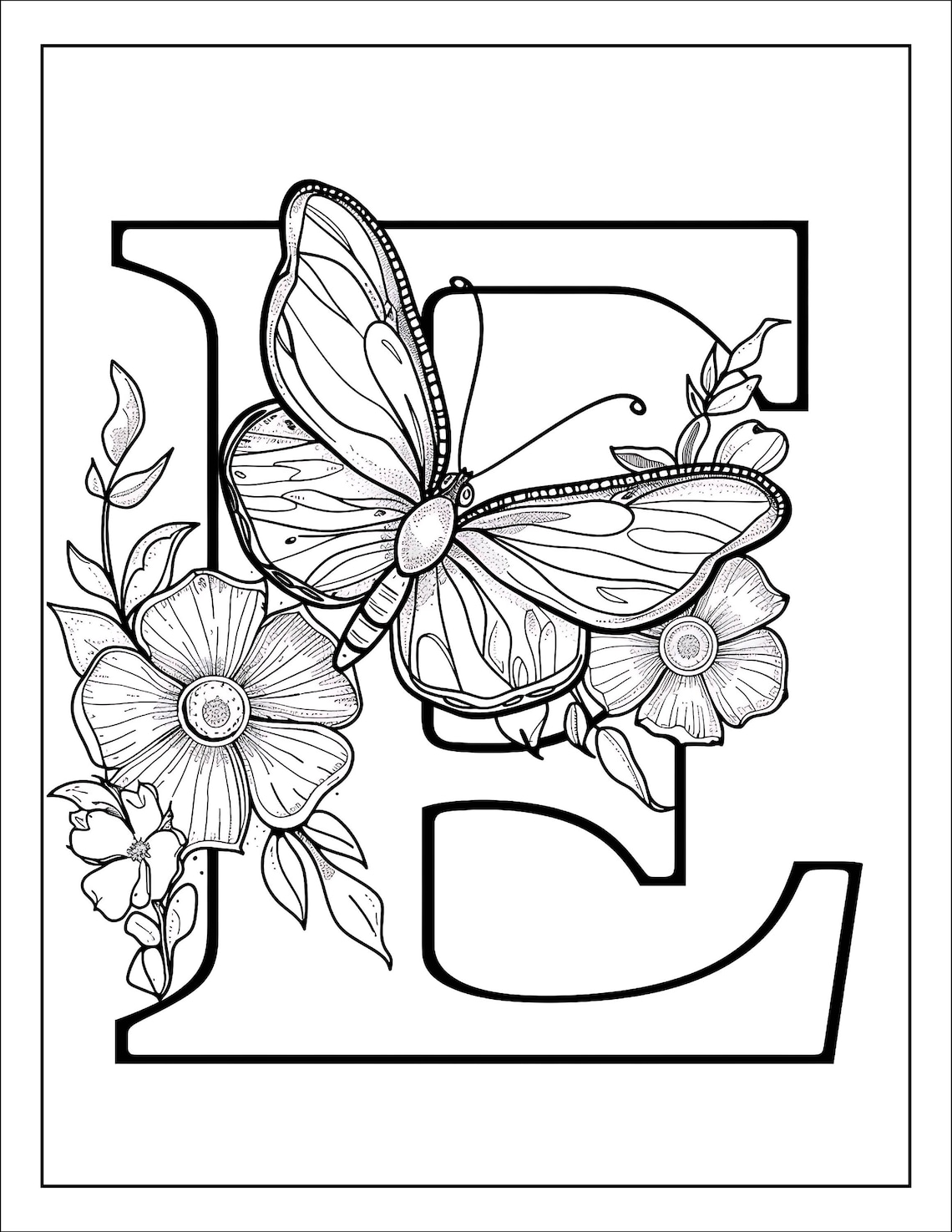 Best Selling Alphabet Flower Butterfly Coloring Pages 36 Pages Adult ...