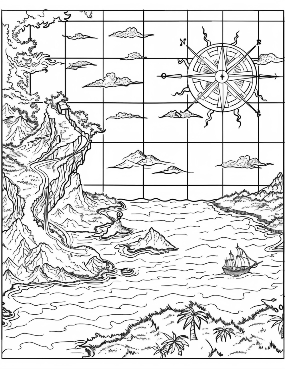 Best Seller 150 Fantasy Map Coloring Pages for Adults Printable Digital ...