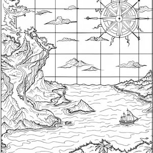Best Seller 150 Fantasy Map Coloring Pages for Adults Printable Digital ...