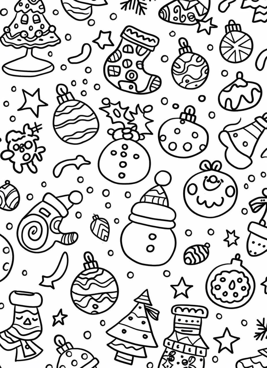 48 Christmas Doodles Coloring Pages - Adult and Kid Coloring Pages ...