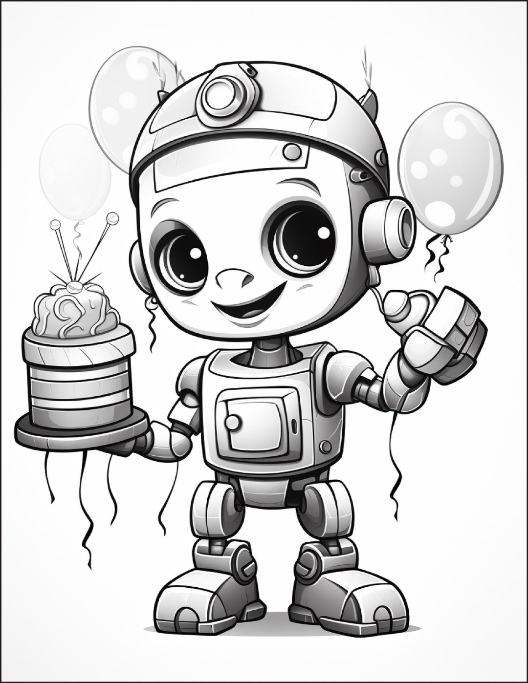 200 Cute Robot Birthday Coloring Pages for Kids and Adults Printable ...