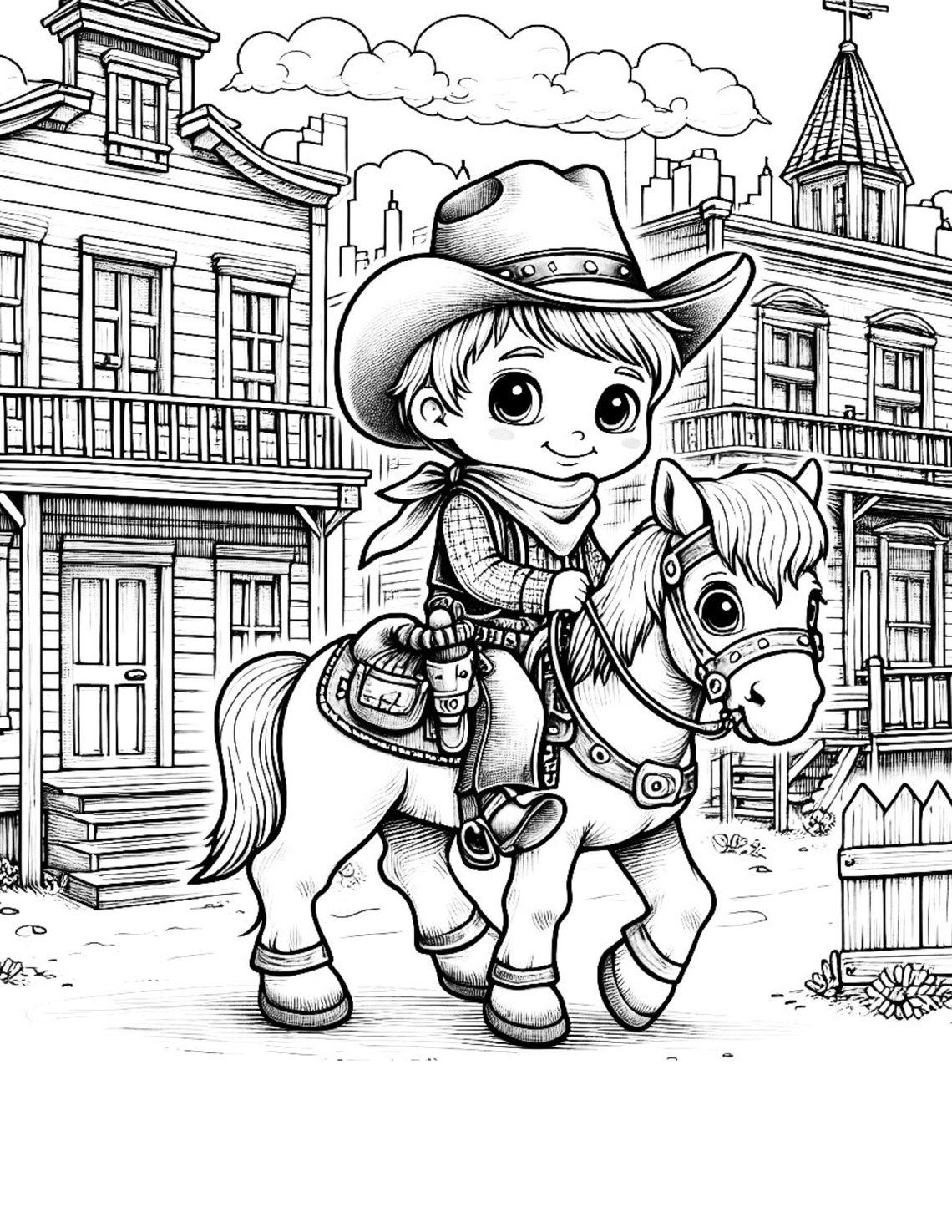 Best Selling 30 Little Cowboys Coloring Pages for Kids and Adults ...