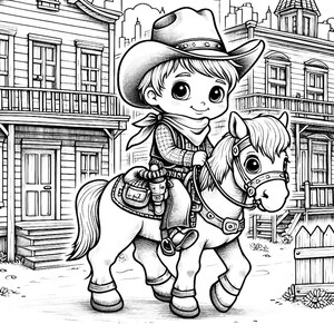 Best Selling 30 Little Cowboys Coloring Pages for Kids and Adults ...