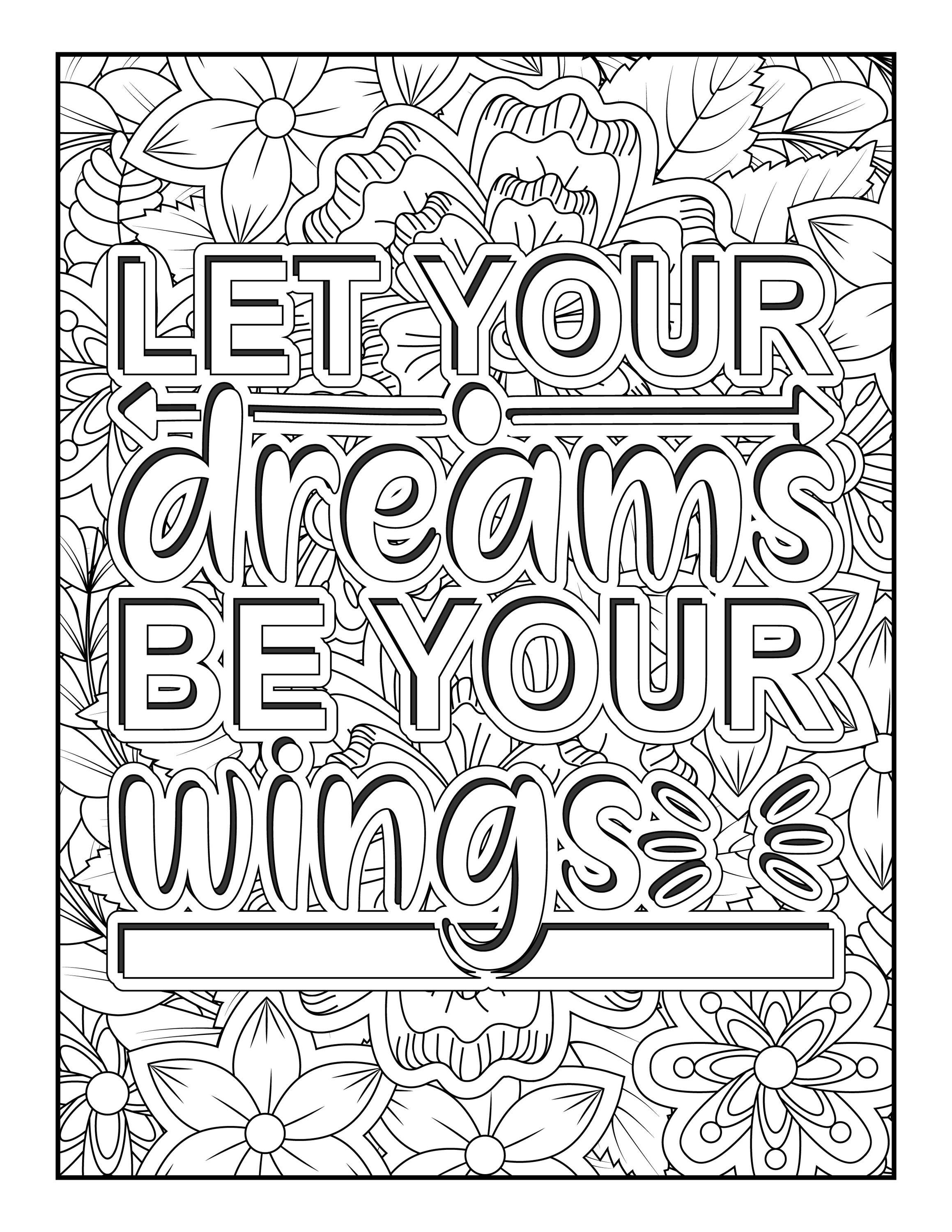 Motivational Coloring Pages 66+ Pages Adults and Kids Printable Digital ...