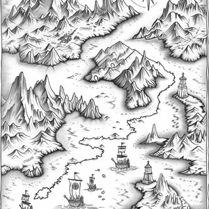 Best Seller 150 Fantasy Map Coloring Pages for Adults Printable Digital ...