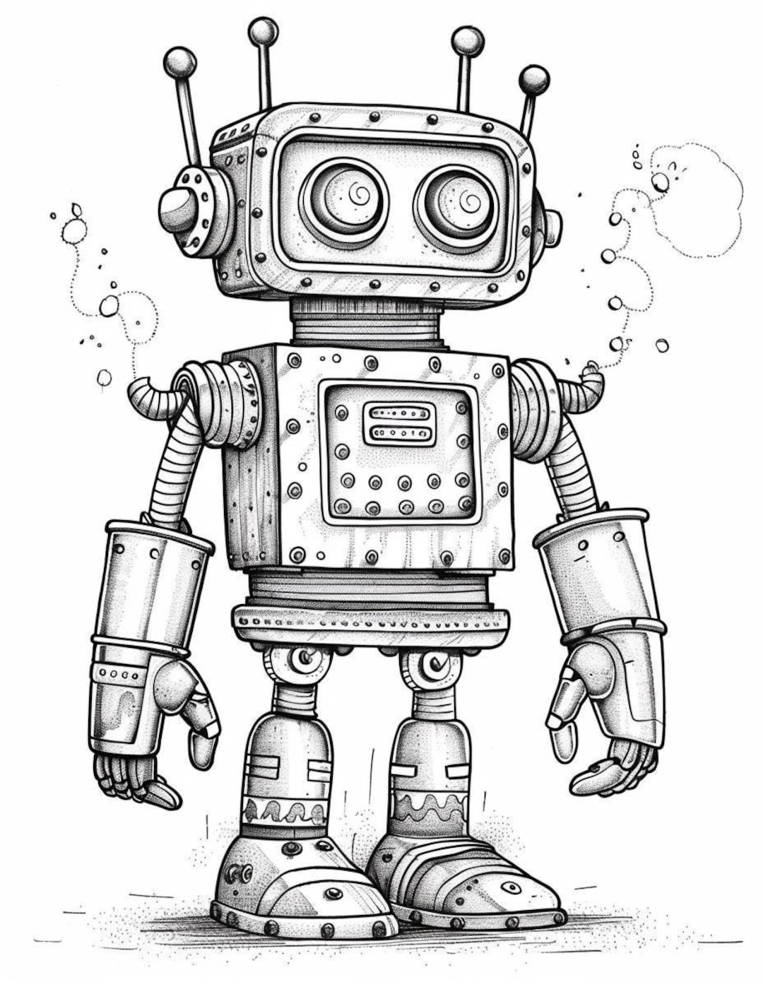 Best Selling 100 Robots AI Coloring Pages Adult and Kid Coloring Pages ...