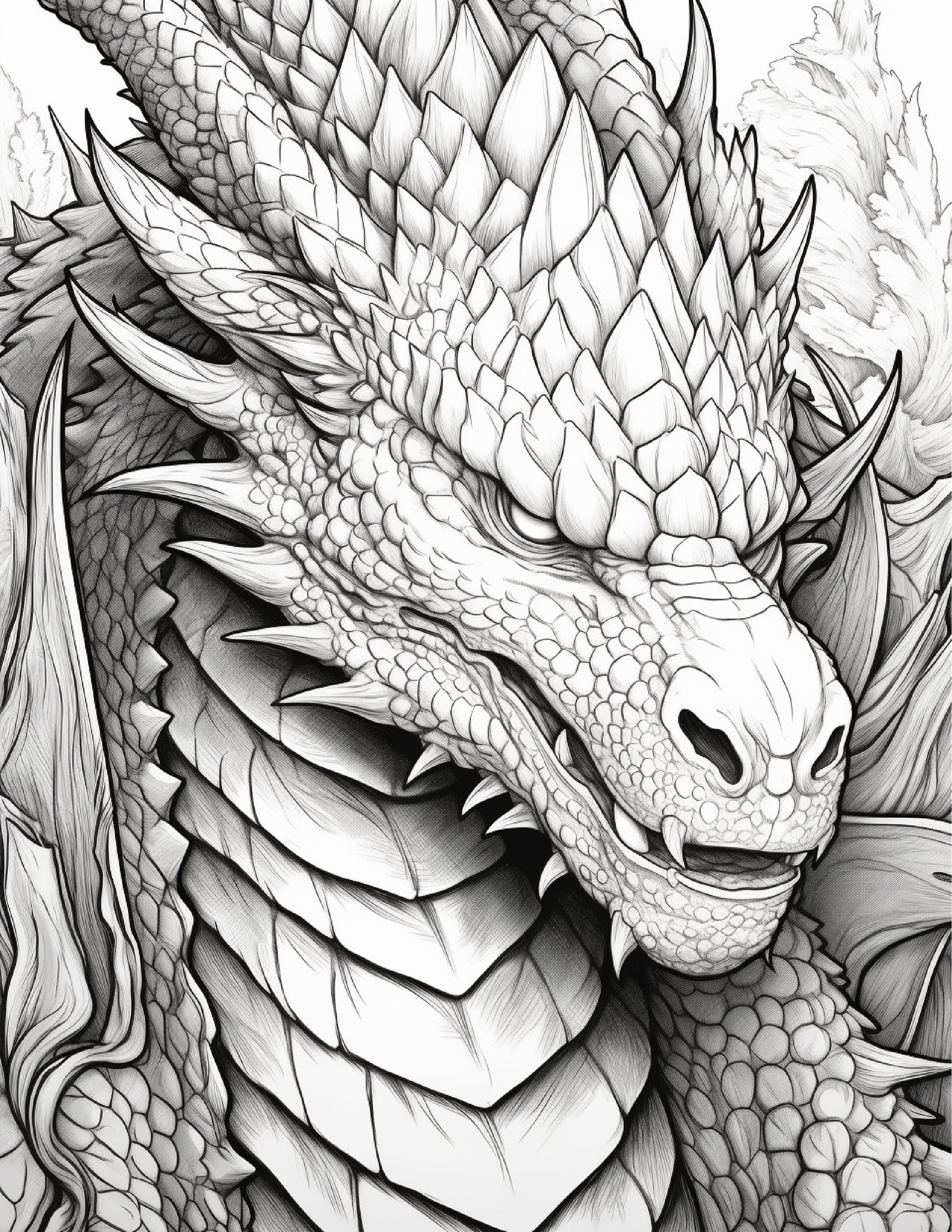 100 Dragon Coloring Pages for Adults and Kids Coloring Pages Printable ...