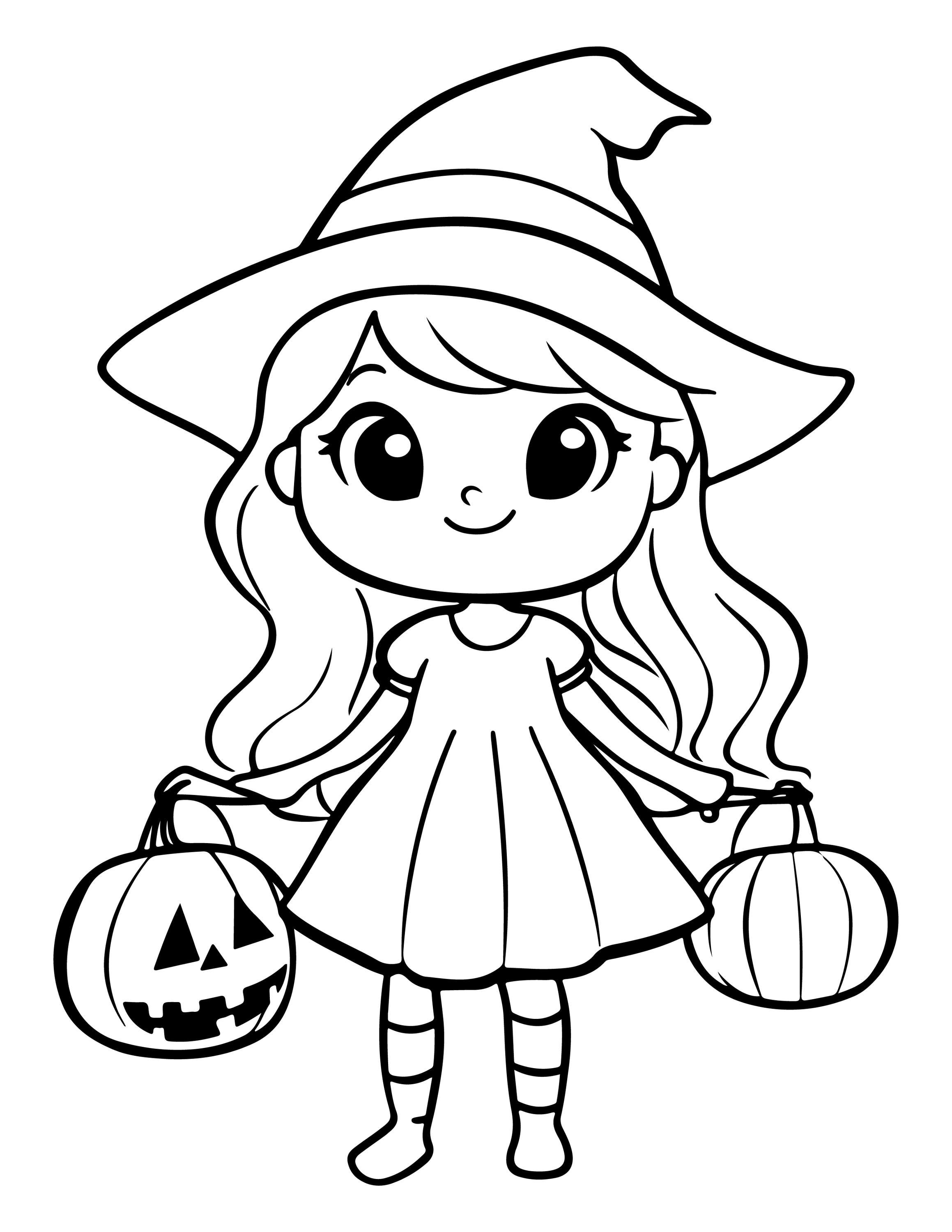 100 Cute Halloween Coloring Pages for Kids and Adults Coloring Pages ...