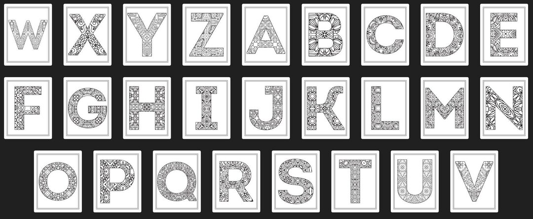 Best Selling Alphabet Coloring Pages 26 Pages Adult Printable Instant ...