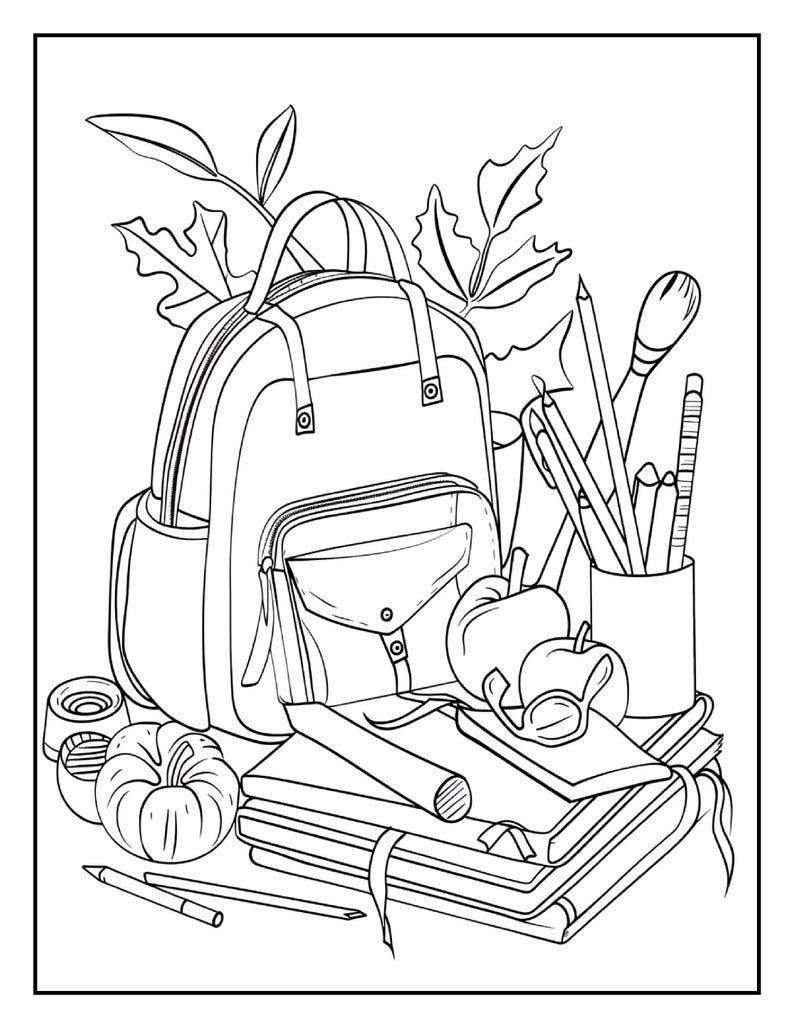 180 Back to School Coloring Pages for Kids - Printable Digital Instant ...