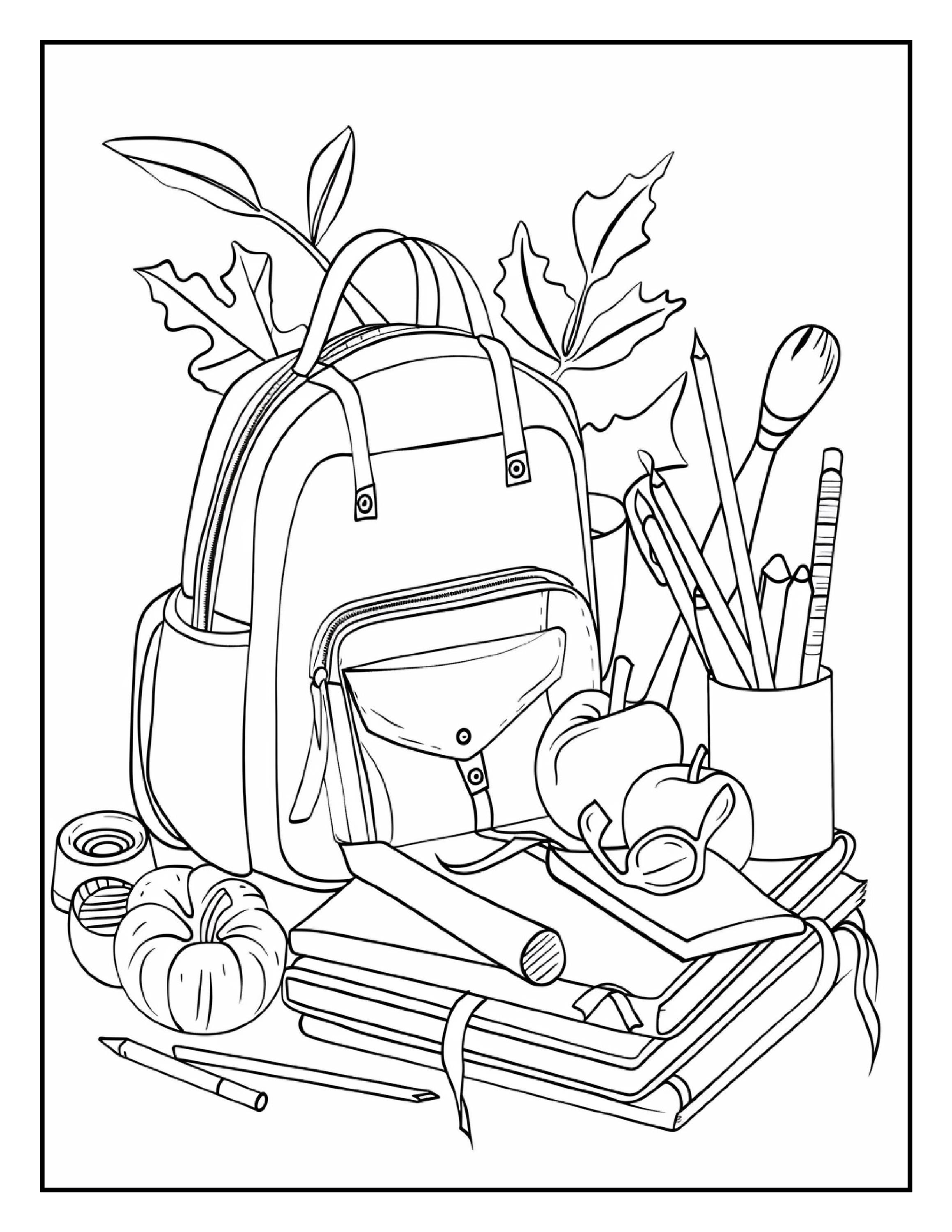 180 Back to School Coloring Pages for Kids - Printable Digital Instant ...