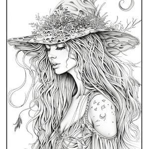 Best Seller 200 Moon Witch Coloring Pages Adults Coloring Pages ...