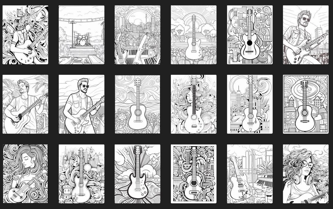 220 Music Coloring Pages for Adults & Kids Coloring Pages Printable ...