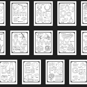 Alphabet Coloring Pages 26 Pages Adult Printable Instant Download PDF ...